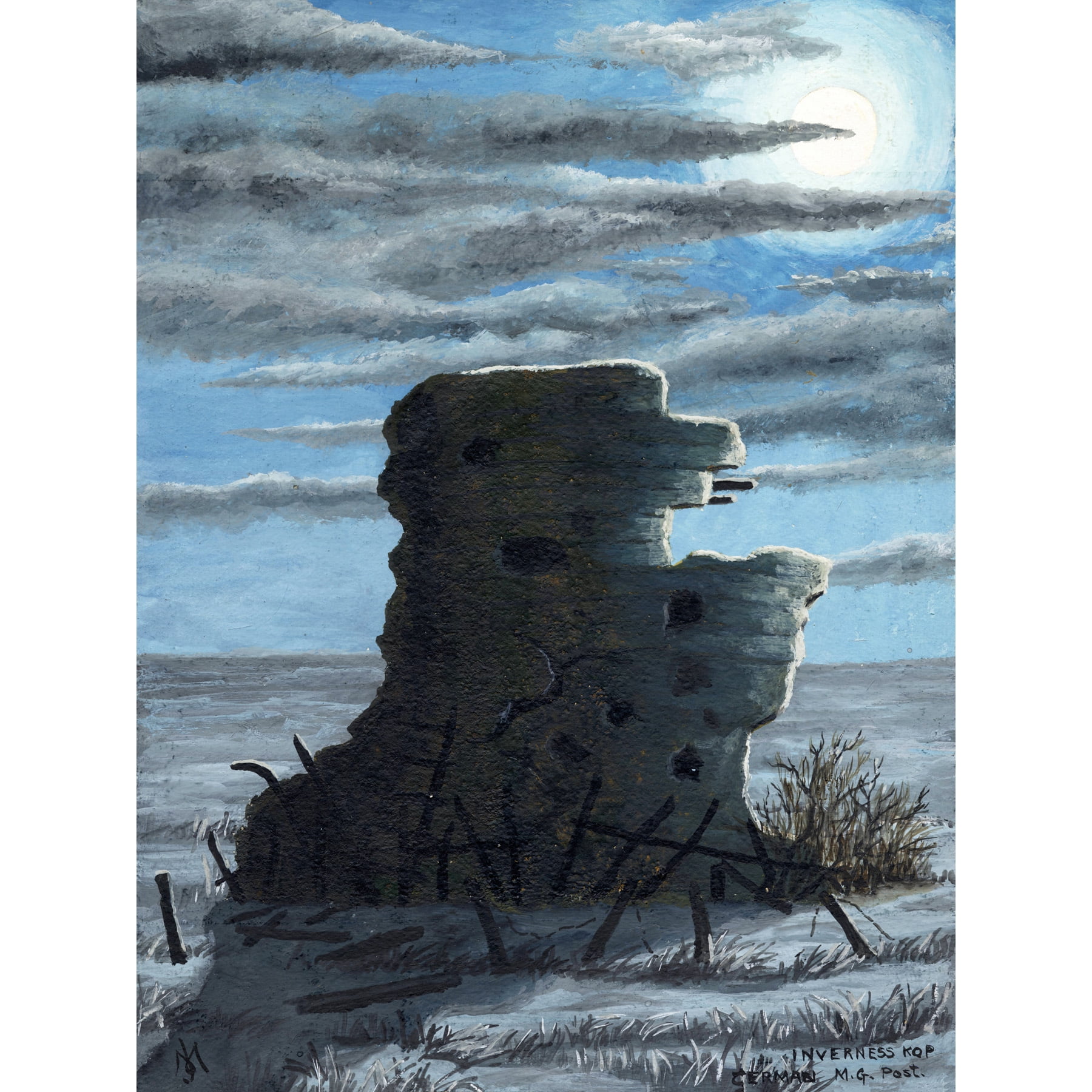 War WWI JM Inverness Kop German Post Sketch Painting Extra Large XL ...
