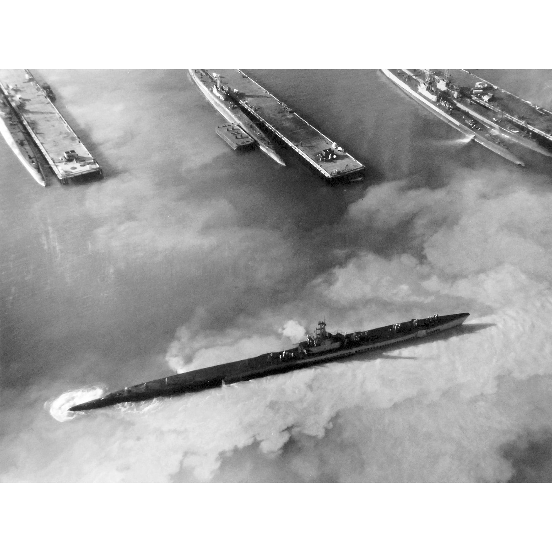 War WWII USA Navy Submarine Midway Atoll 1945 Photo Extra Large XL Wall ...