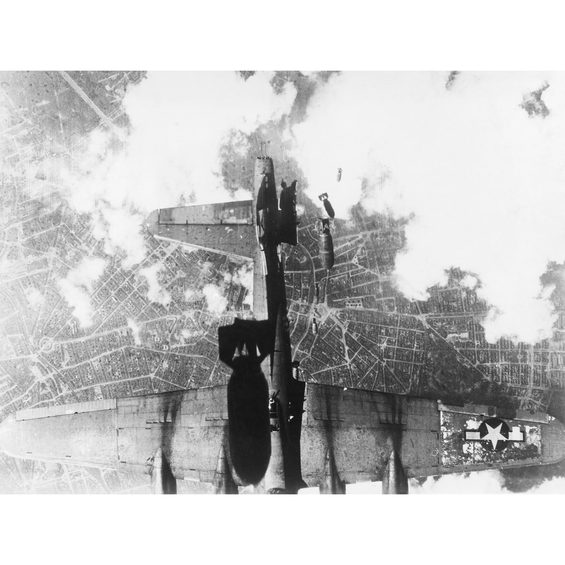 War WWII USA USAF B-17 Bomber Damaged 1944 Photo Extra Large XL Wall ...