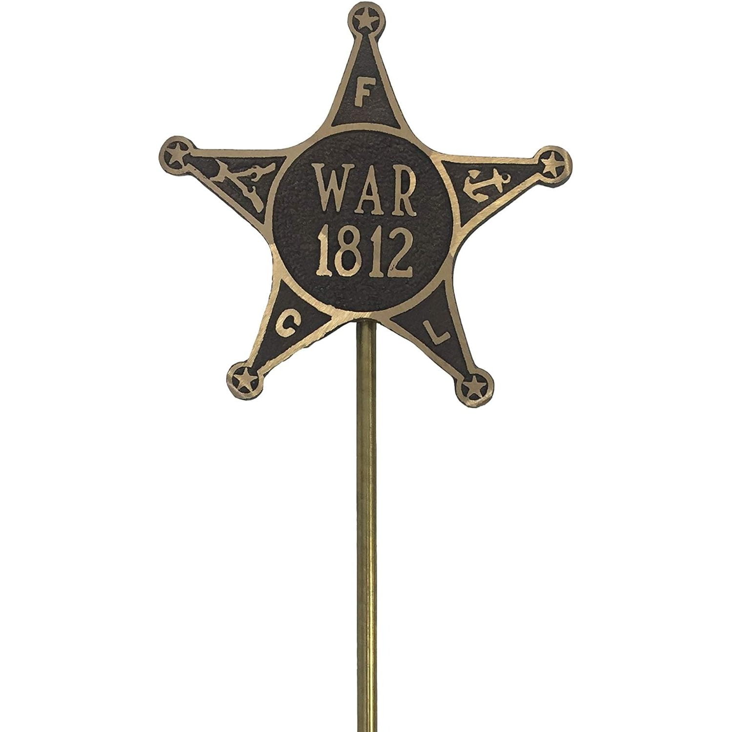 War of 1812 Bronze Grave Marker - Cemetery Memorial Flag Holder ...
