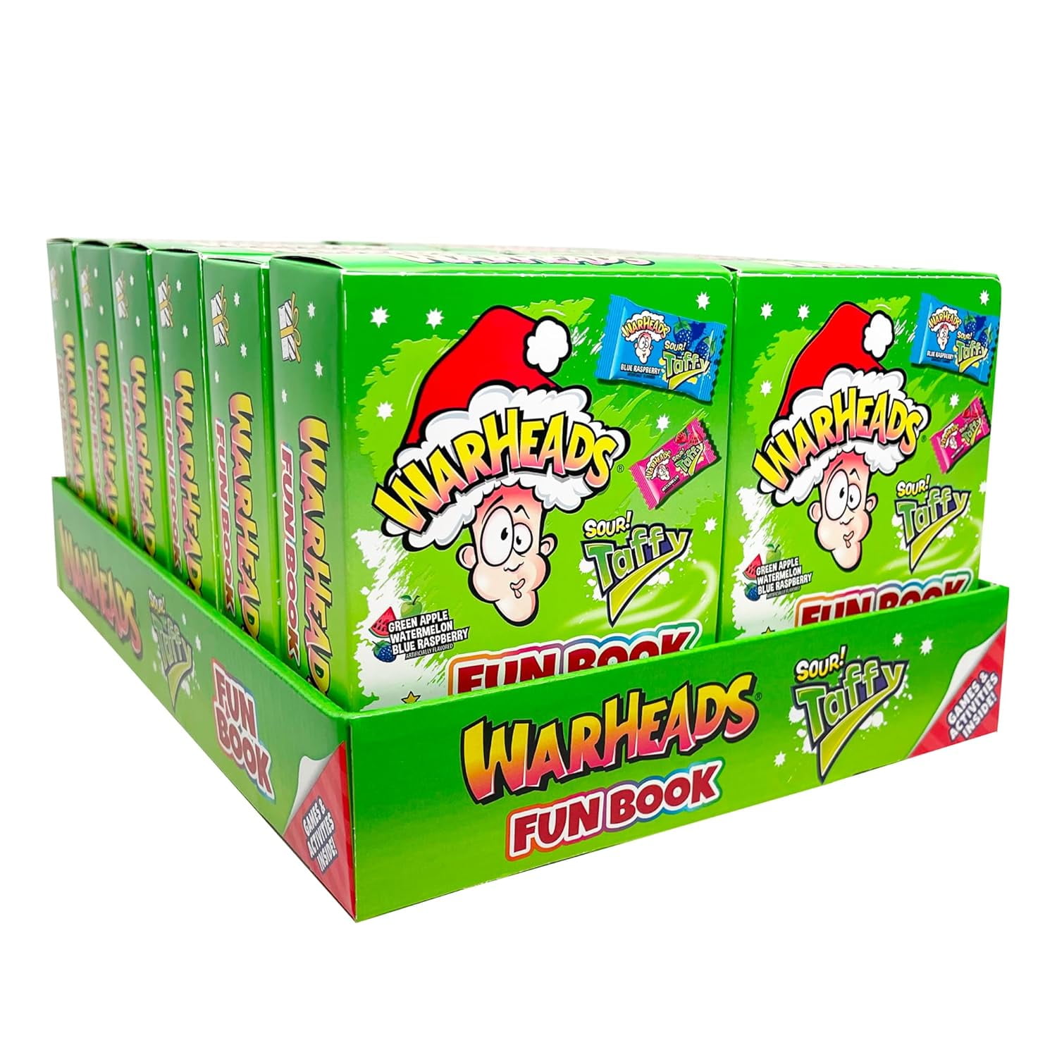 WarHeads Sour Taffy Christmas Holiday Fun Book, 3.38 Ounce - 12 Count ...