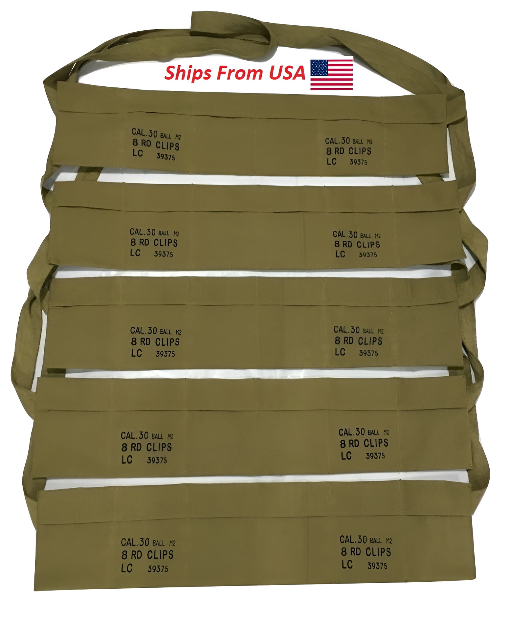 Warcraft Exports US Army WWII Cotton Cloth Bandolier for M1 Garand ...