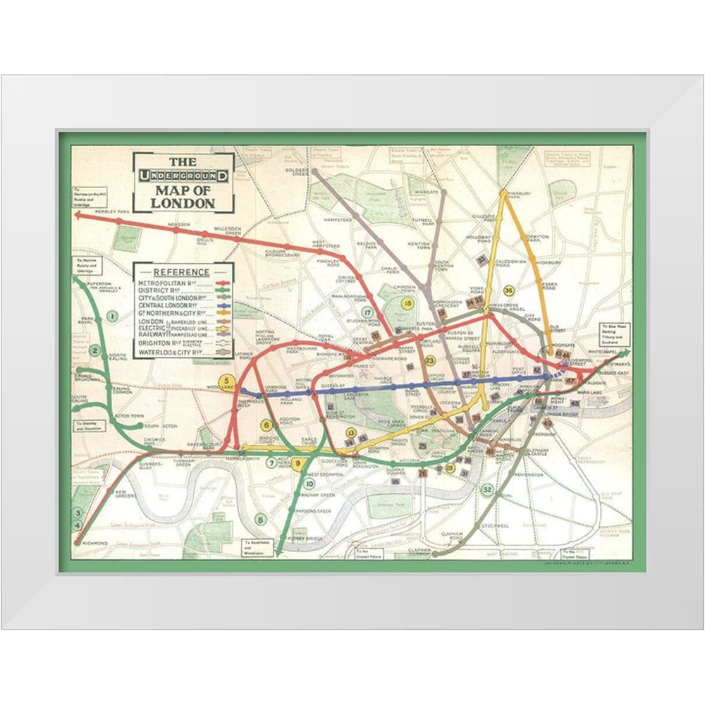 Ward 32x25 White Modern Wood Framed Museum Art Print Titled - London ...