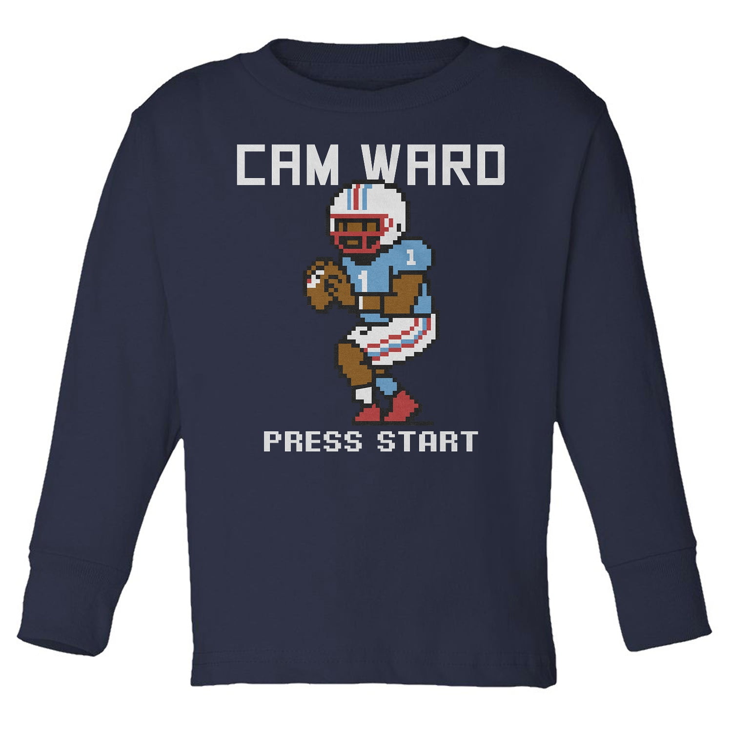 Ward Football 8-Bit Pixel Art - Tennessee Fans Retro Toddler Long Sleeve TShirt (Navy, 3T ...