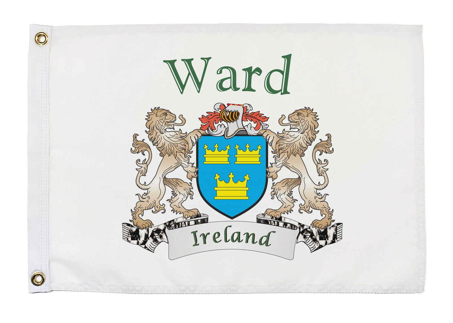 Ward Irish Coat of Arms Small White Flag - 16"x10.5" inches - Walmart.com