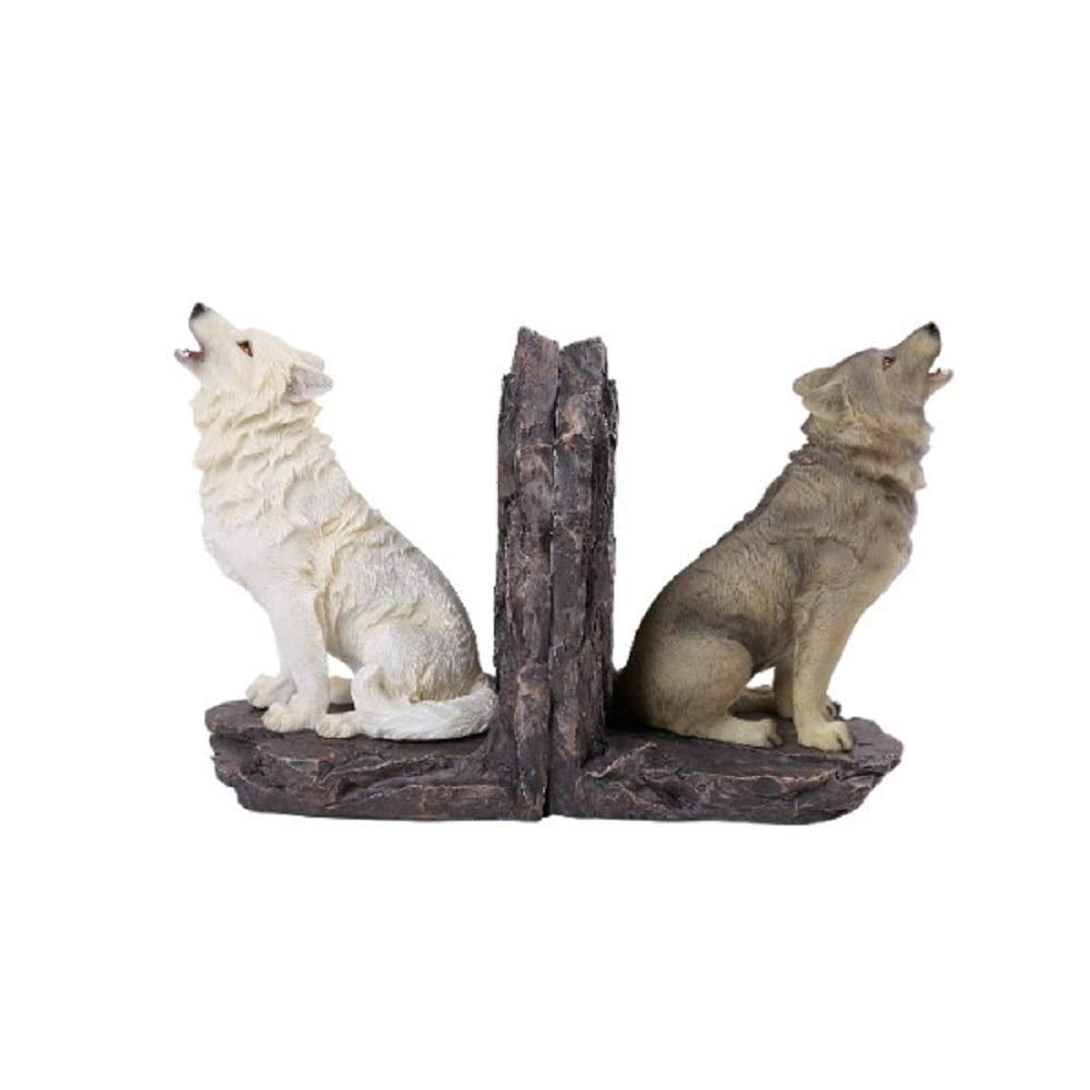 Pacific Giftware PT Howling Wolfs Decorative Resin Bookends Set ...