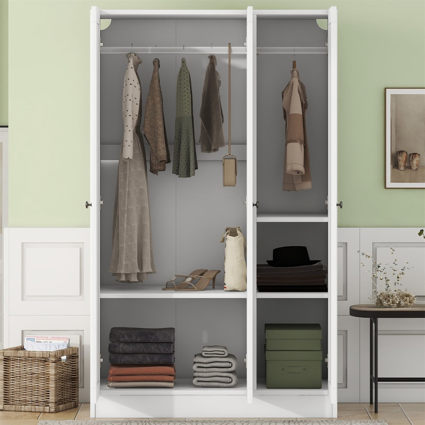 Wardrobe, 3-Door Wardrobe Closet, Armoire Wardrobe Closet, Door Shutter ...