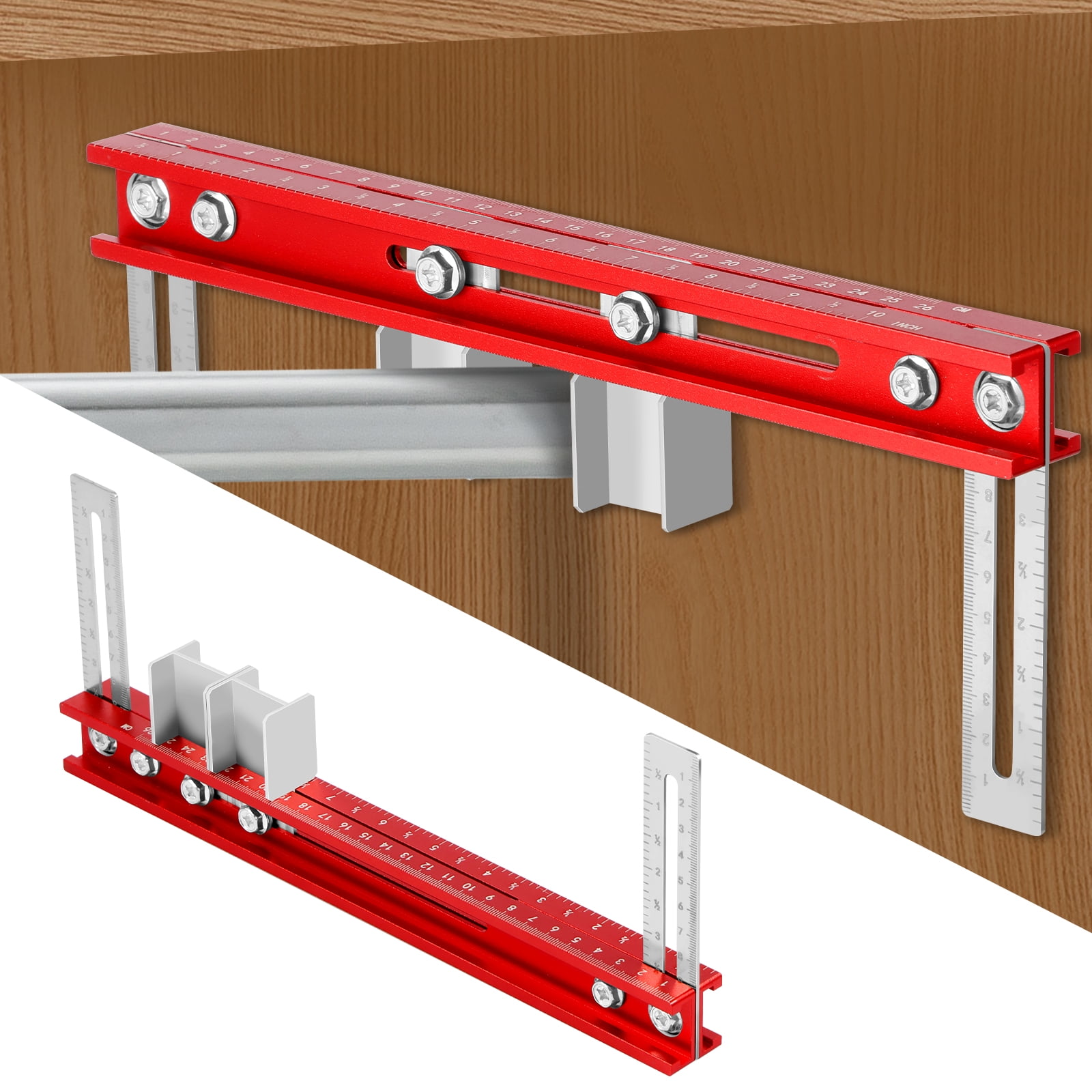 Wardrobe Boom Positioning Ruler Aluminum Alloy Closet Rod Mounting Jig ...