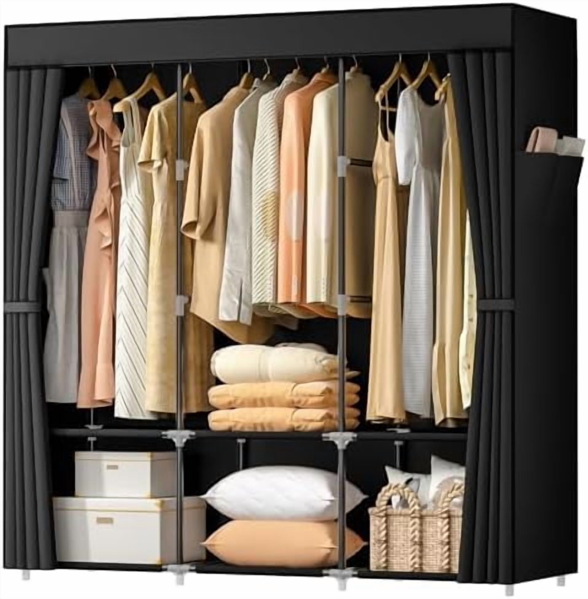Wardrobe Closet，Portable Closets for Hanging Clothes,Free Standing ...