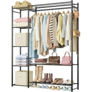 Miumaeov Clothes Rack with Top Shelf, Wall Mounted Garment Rack,Heavy ...