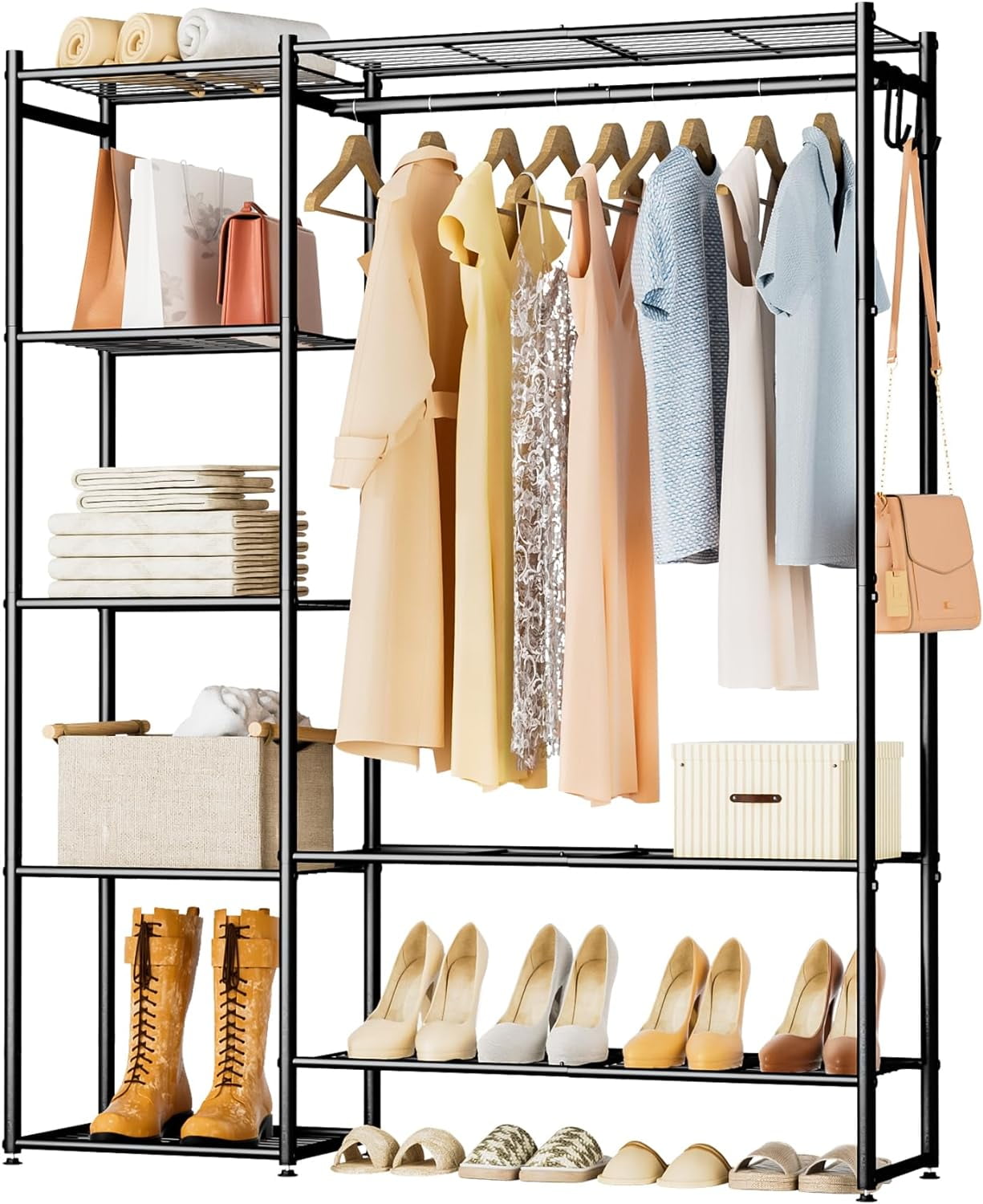 Wardrobe Closet, Portable Clothing Rack for Hanging Clothes, Free ...