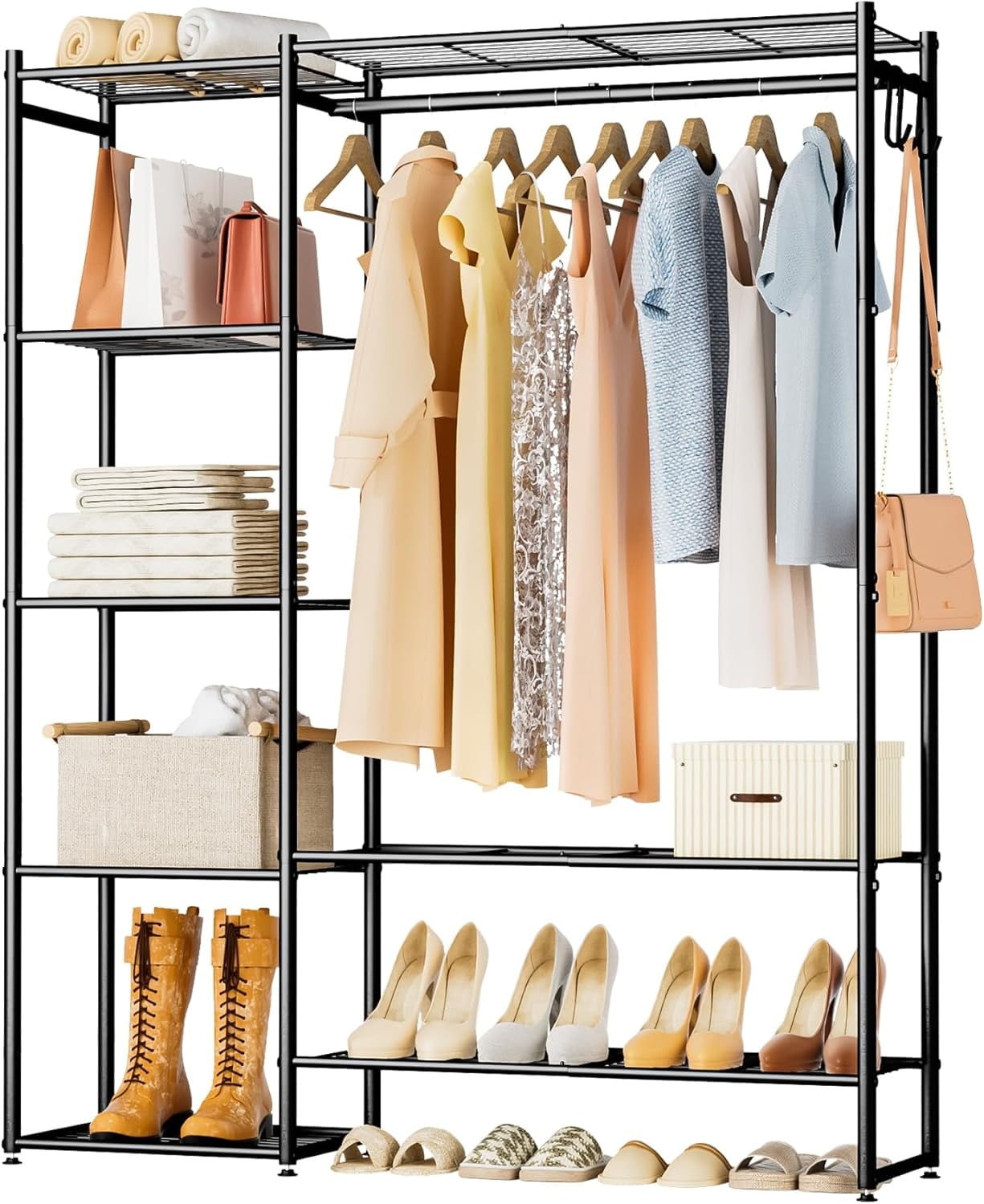 Wardrobe Closet, Portable Clothing Rack for Hanging Clothes, Free ...