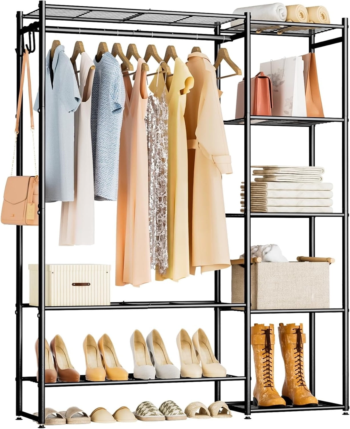 Wardrobe Closet, Portable Clothing Rack for Hanging Clothes, Free ...
