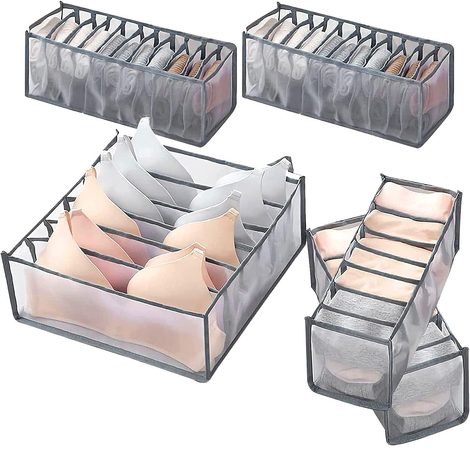 Wardrobe Clothes Organizer for Clothes Socks - 5 PCS Drawer Organizers ...
