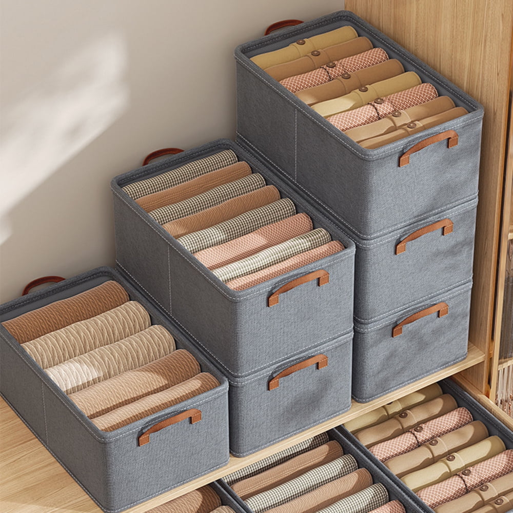 Wardrobe Clothes Organizer With Handles Shelf Baskets Box for Home ...