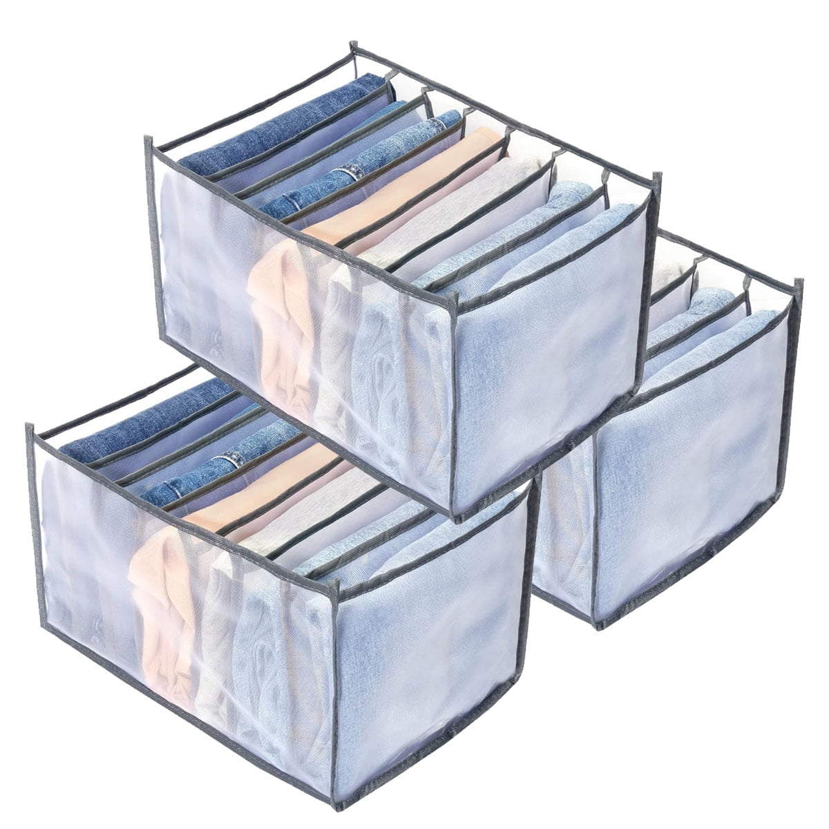 Wardrobe Organizer, Closet Organizers and Storage, Foldable and Washable Mesh Nylon Large ...