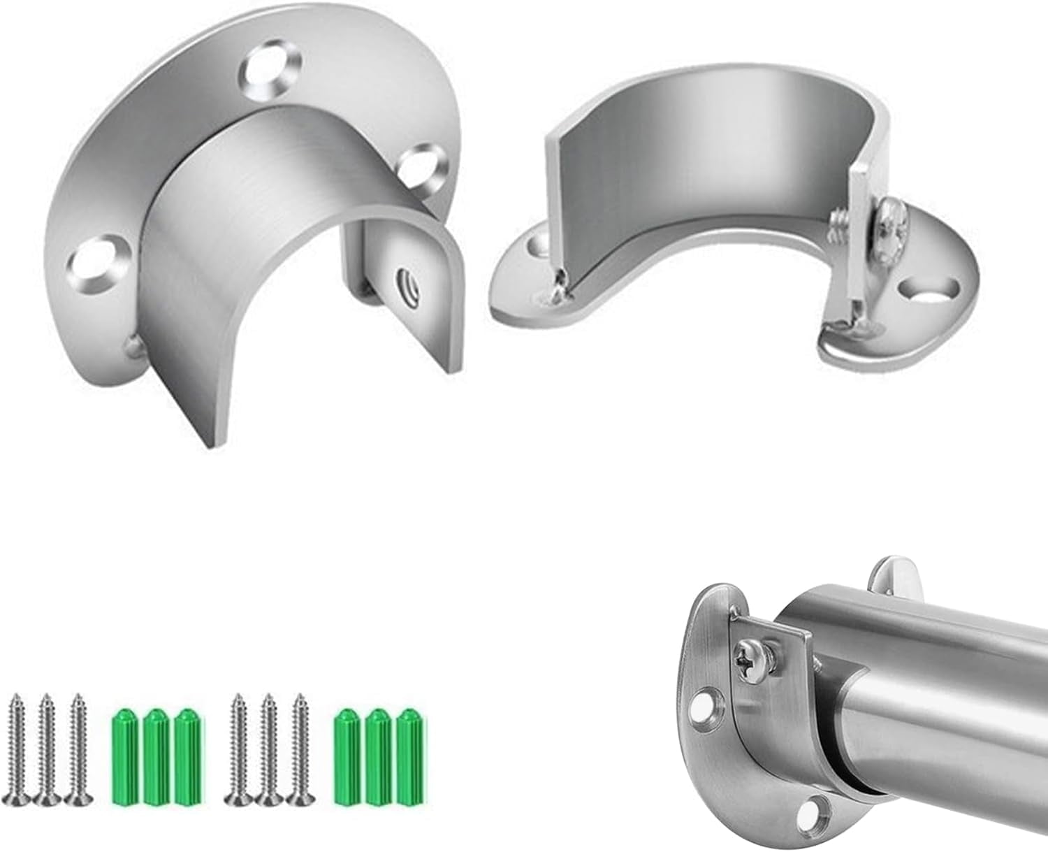 Wardrobe Pole Brackets Curtain Pole Brackets Wardrobe Rail Bracket ...