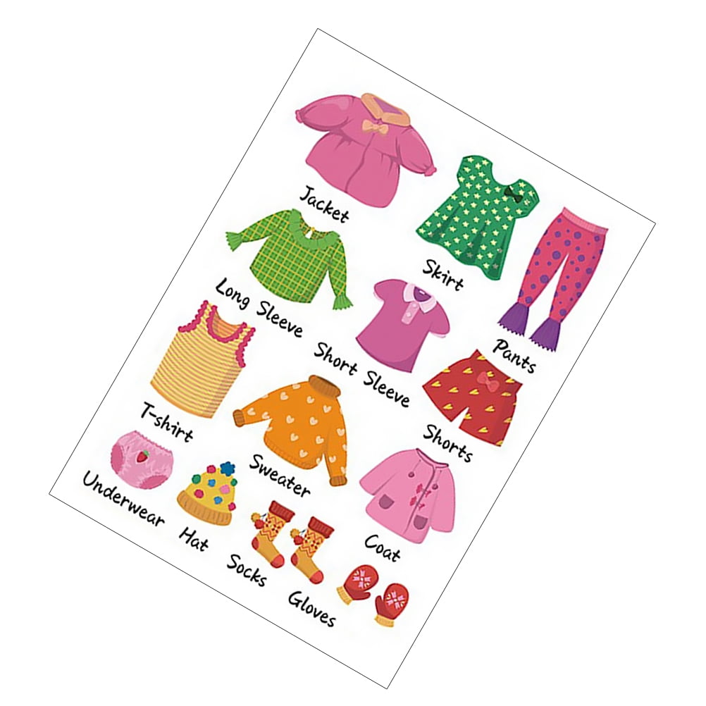 Wardrobe Stickers Kids Pictures of Clothes for Classification Labels ...