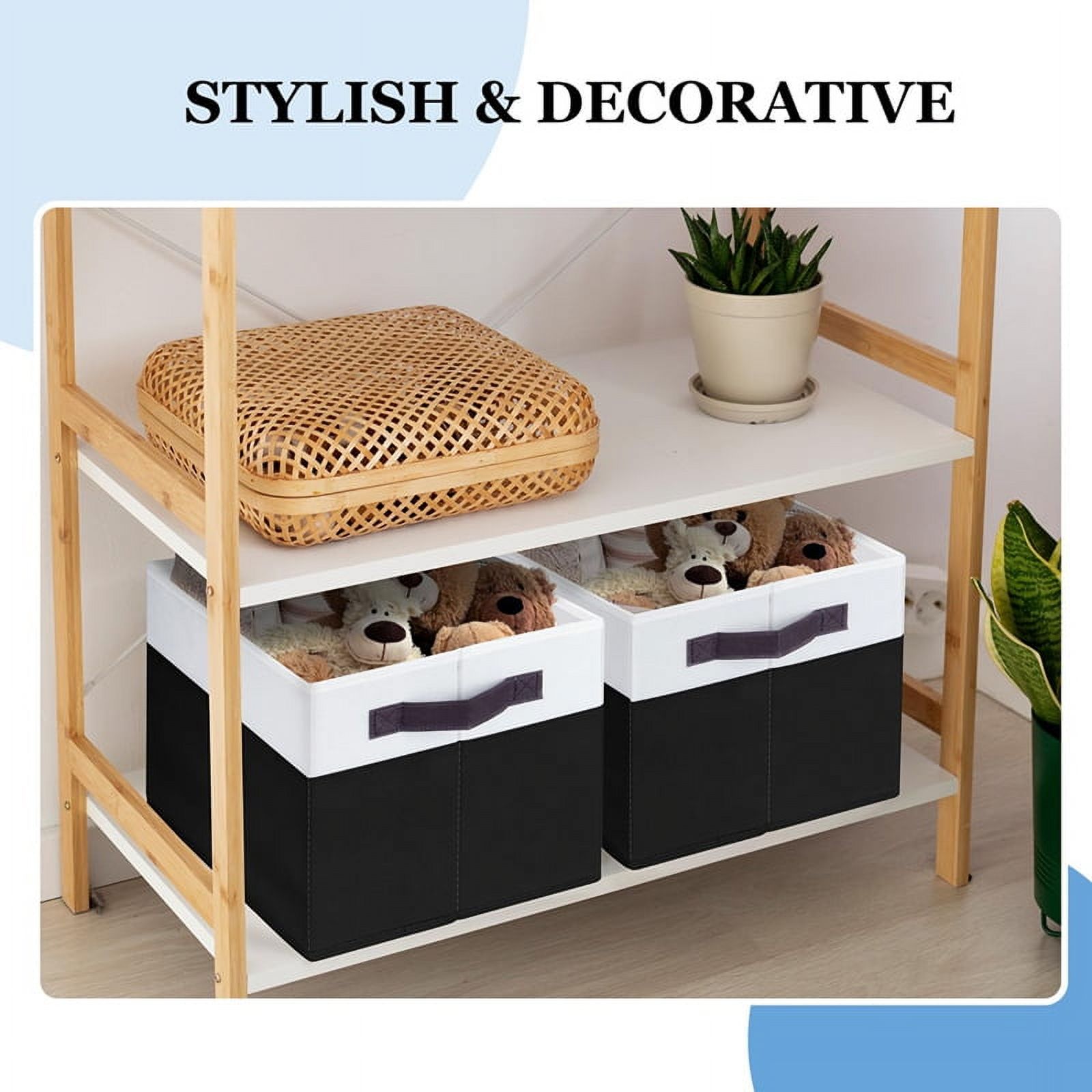 Wardrobe Storage Basket Folding Fabric Bathroom Organizer Handle ...