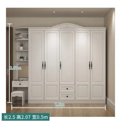 Wardrobe and Top Cabinet Simple Modern Economical Plate-Type White ...
