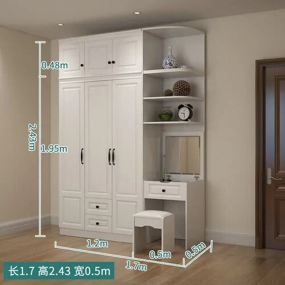 Wardrobe and Top Cabinet Simple Modern Economical Plate-Type White ...