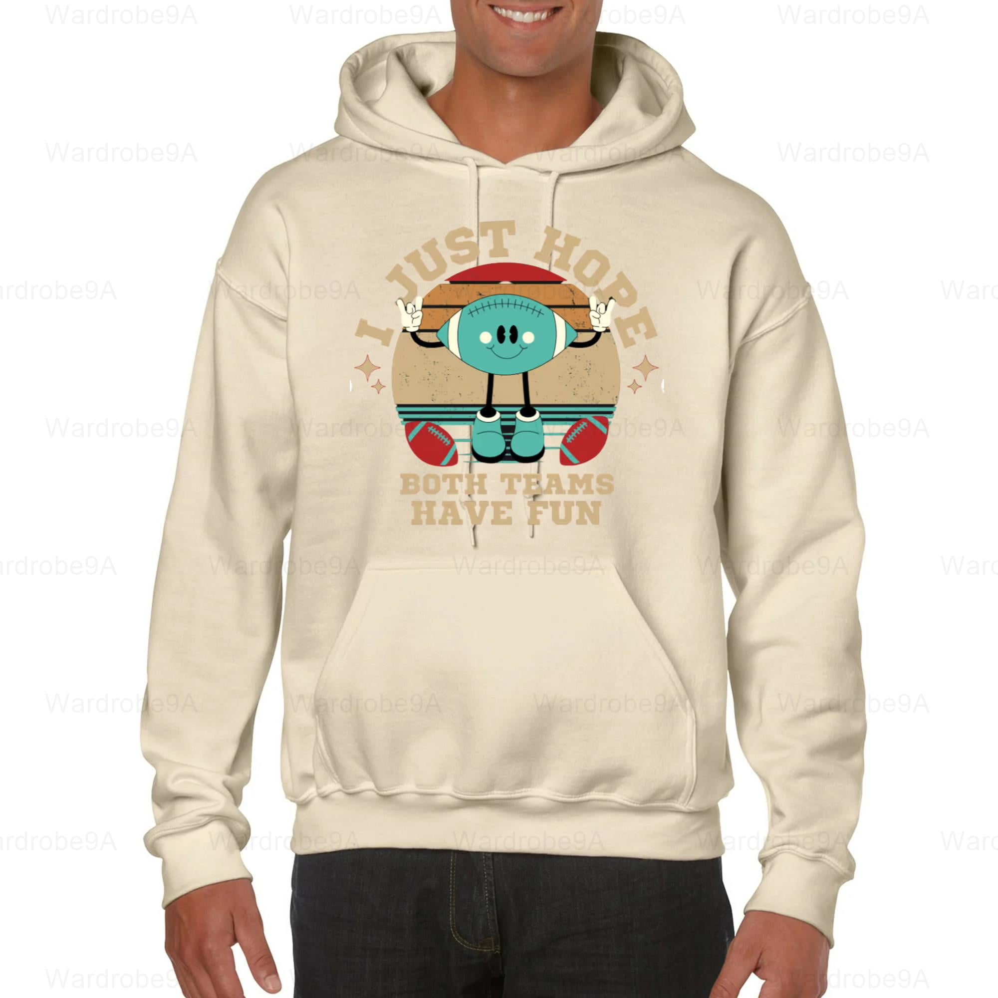 Wardrobe95 Both Teams Fun Sweashirt with Sports Neutral Funny Statement ...