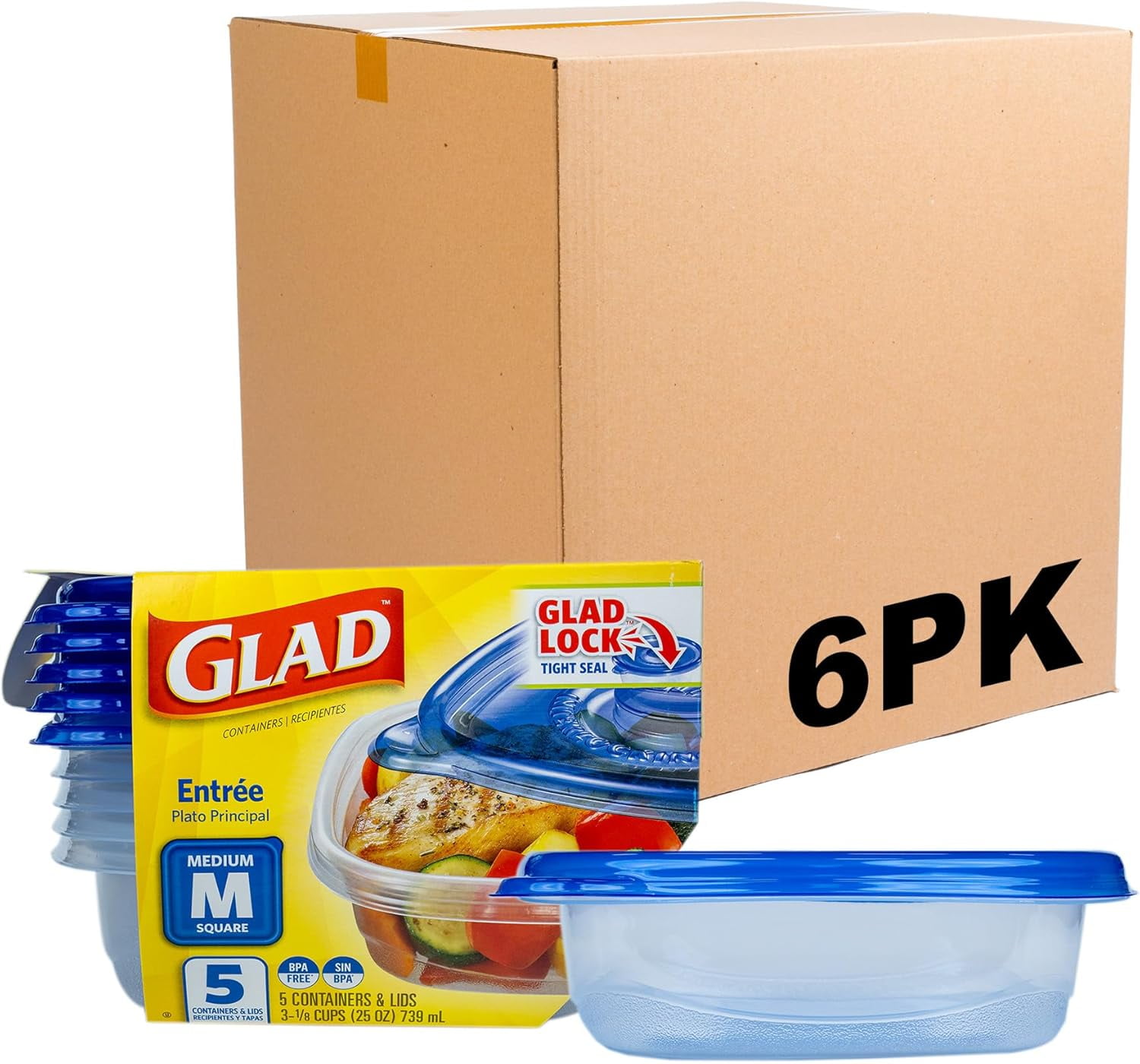 Ware Entree Food Storage Containers, Medium Square Holds 25 Ounces of ...