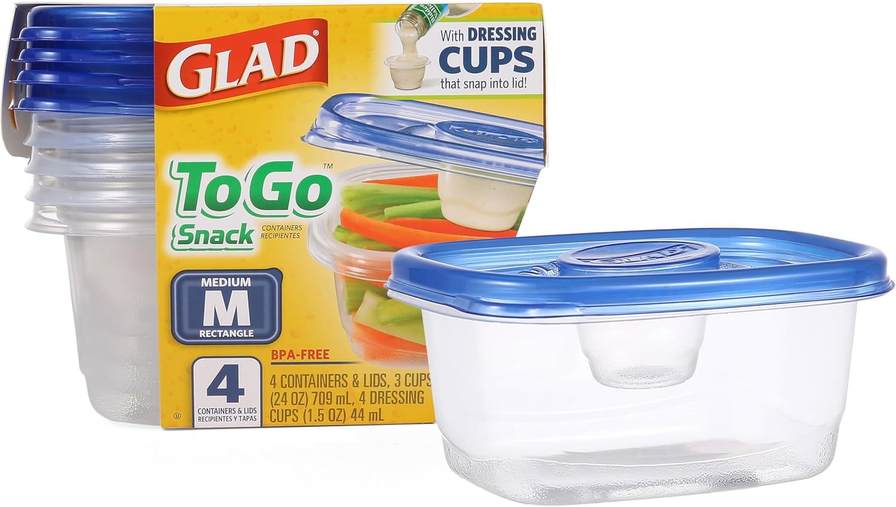 Ware To Go Snack Food Storage Containers, Medium Rectangle Holds 24 ...