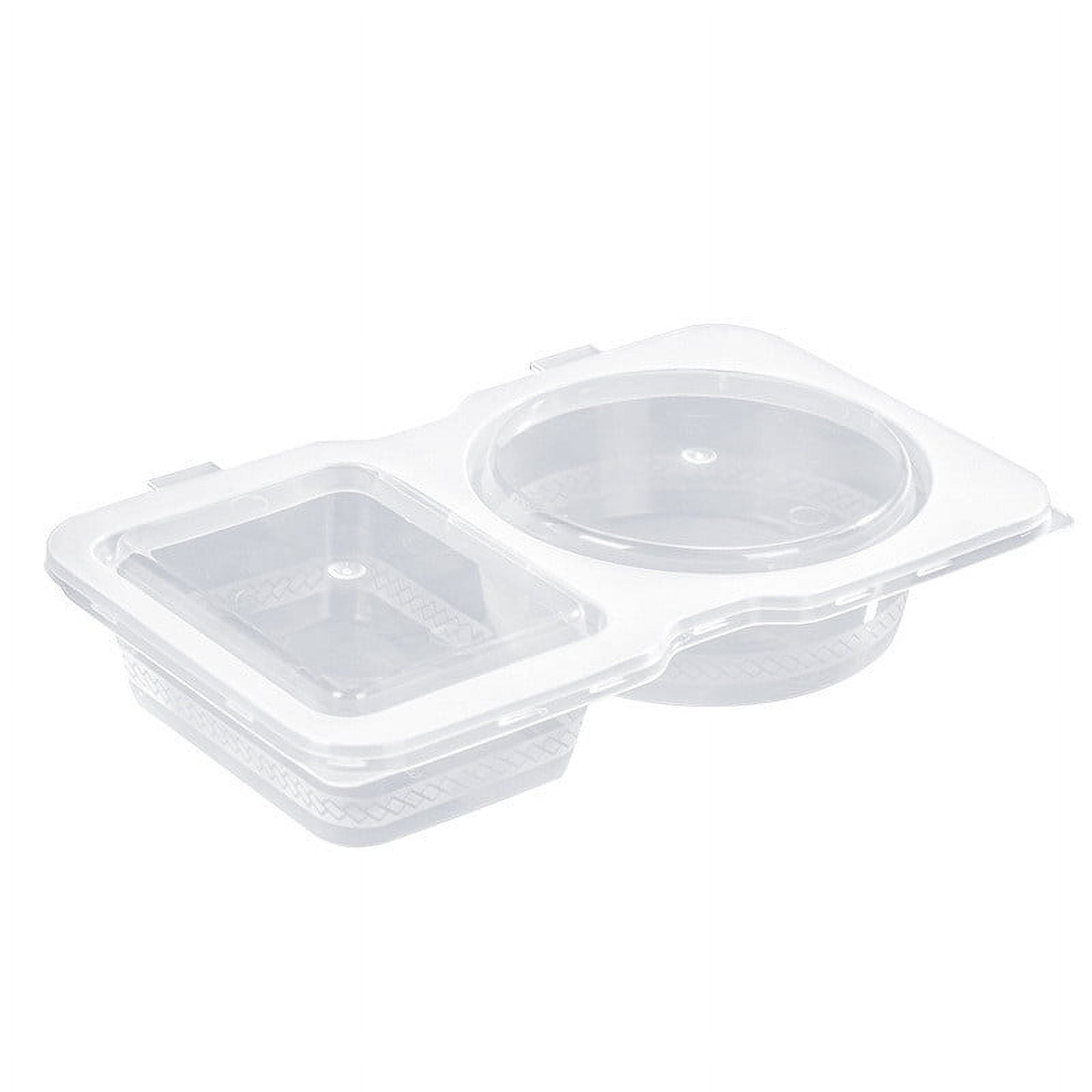 50 Pack Double Compartment Condiment Container with Lid, 5oz Disposable ...