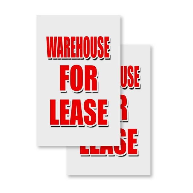 Warehouse For Lease (2-PACK) 24" x 36" Vinyl Decals | Sign Insert Peel ...