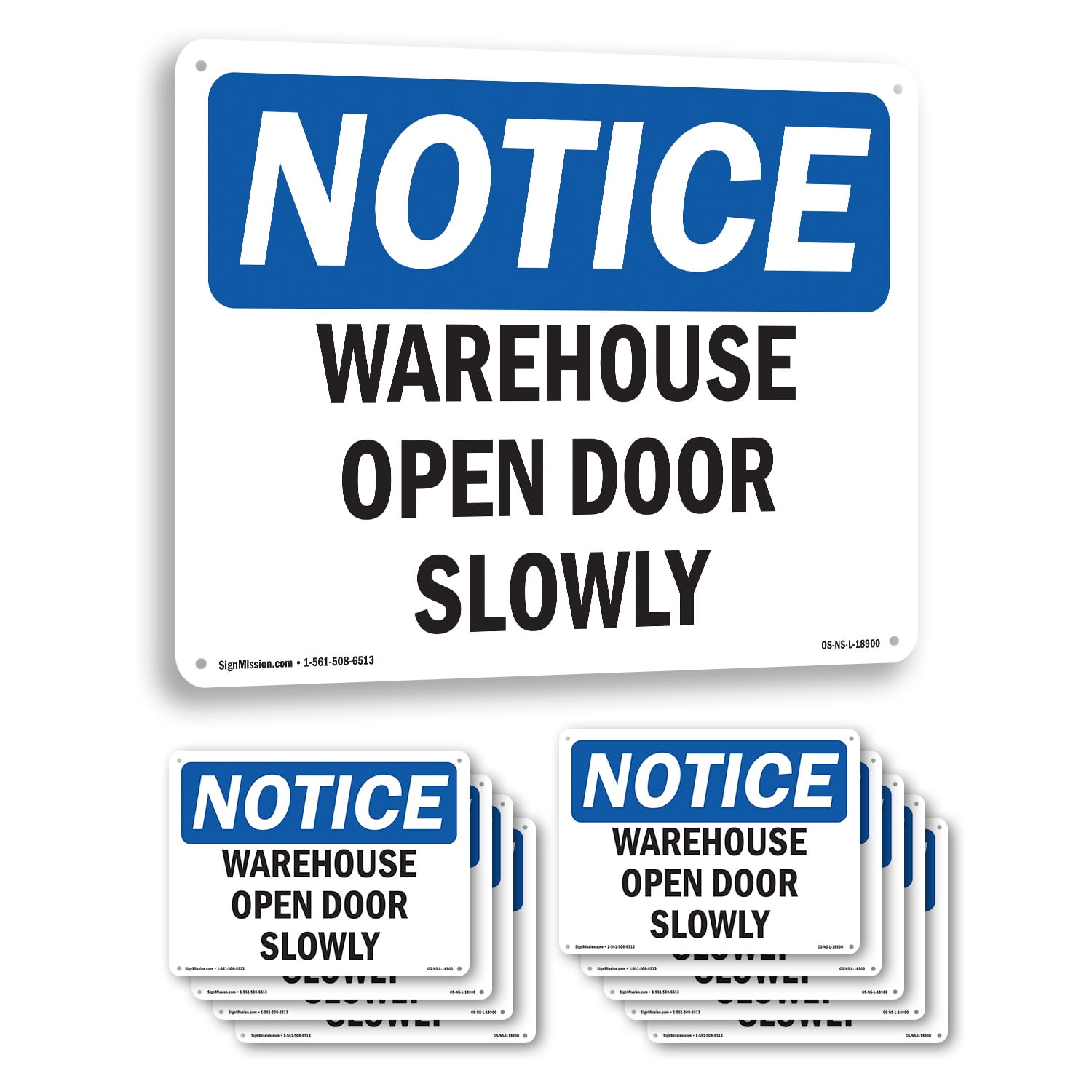 Warehouse Open Door Slowly OSHA Notice Aluminum Sign 18 Inch x 12 Inch ...