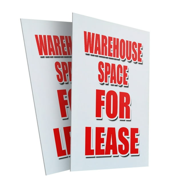 Warehouse Space For Lease (2-PACK) 24" x 36" Plastic Signs | Sign ...