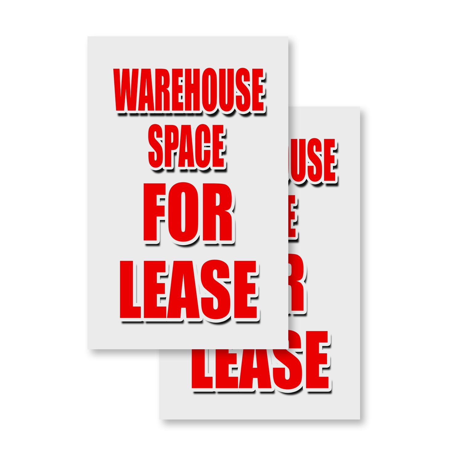 Warehouse Space For Lease (2-PACK) 24" x 36" Vinyl Decals | Sign Insert ...
