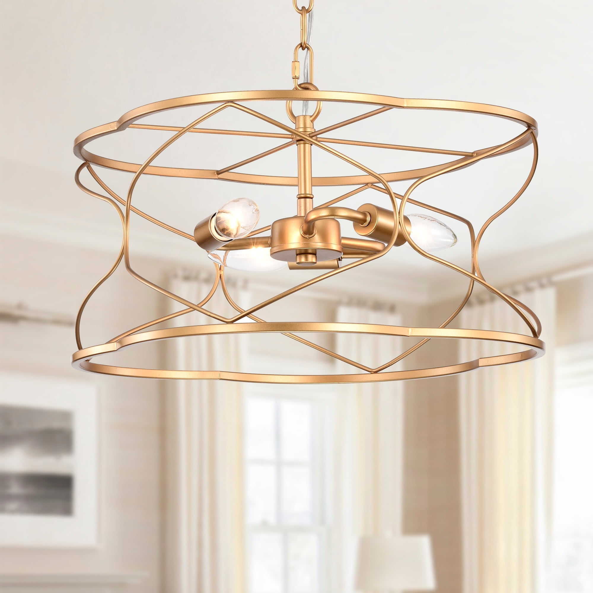 Warehouse of Tiffany 15" Whispire Matte Gold 15-inch Ceiling Pendant ...