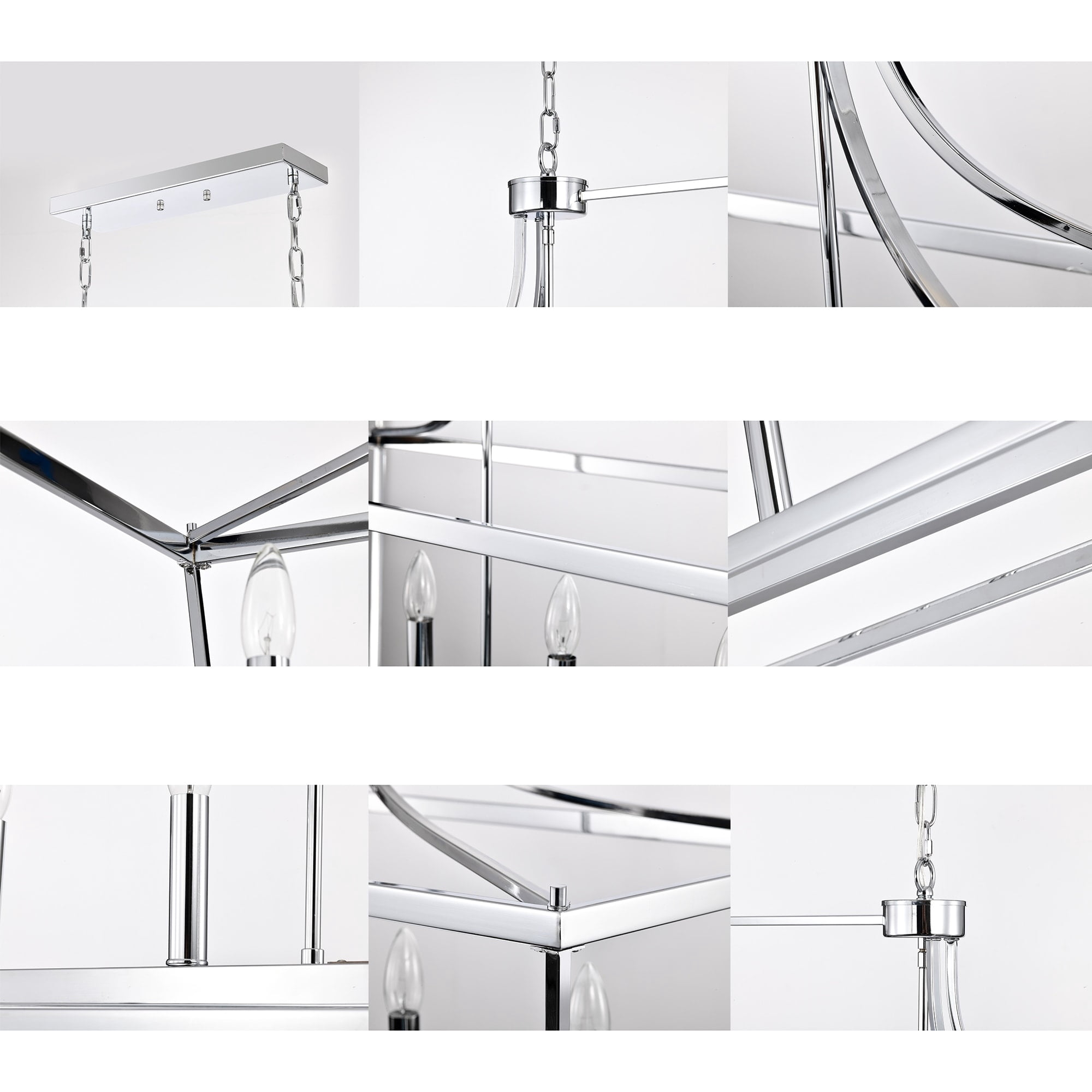 Warehouse of Tiffany 17" Monium Caged Linear 6-Light Candelabra Chrome Polished Chrome - Walmart.com