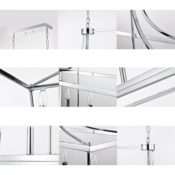 Warehouse of Tiffany 17" Monium Caged Linear 6-Light Candelabra Chrome ...