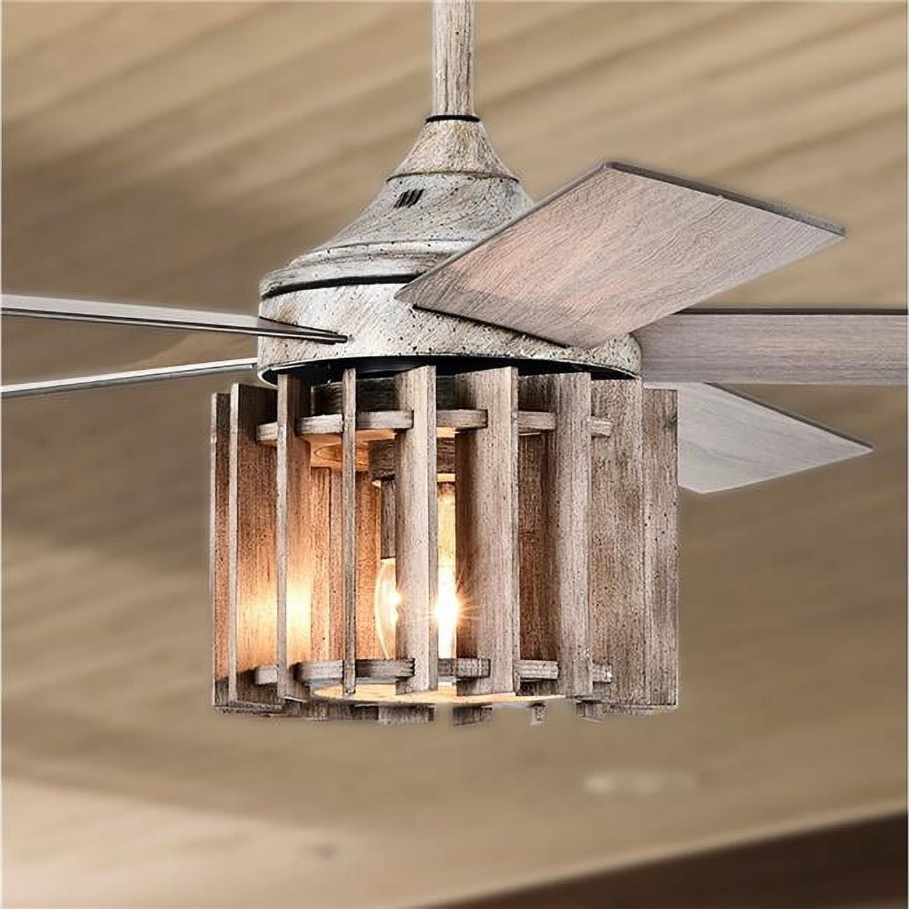 Olivia 52 in. 3-Light Indoor Beige Faux Wood Grain Finish Ceiling Fan ...