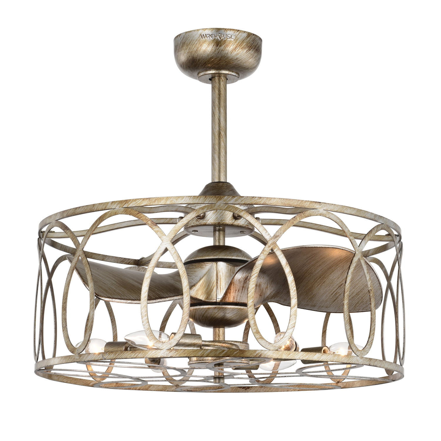 Warehouse of Tiffany Aletha Antique Silver 23-inch 6 Lights 3 Blades ...