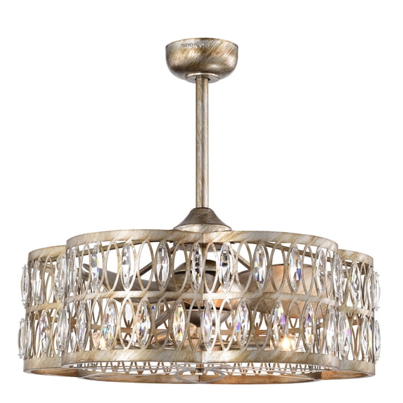 Warehouse of Tiffany Annata Rustic-Gold-6-Light 23 Inch Ceiling Fan ...