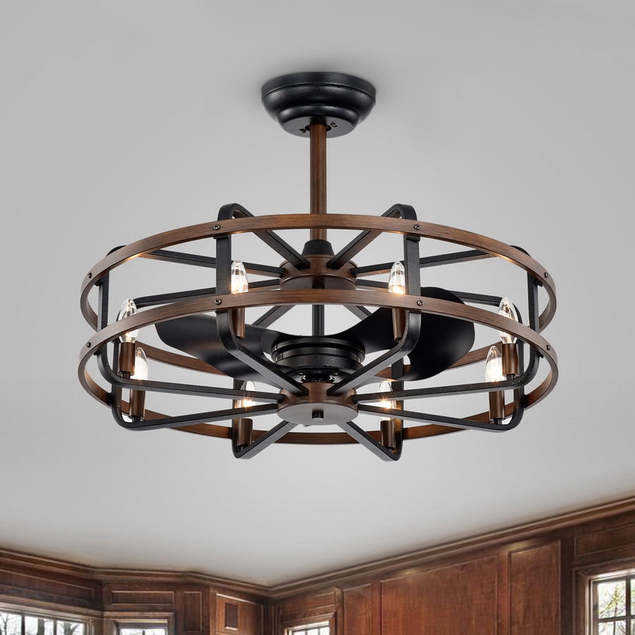 Warehouse of Tiffany CFL-8477B/IGW Raven 29 in. 8-Light Indoor Black ...