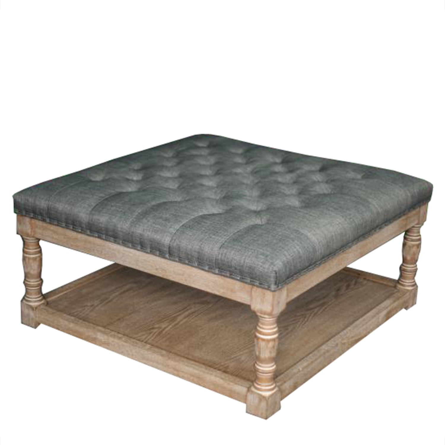 Warehouse of Tiffany Cairona Tufted Textile 34-inch Shelved Ottoman ...