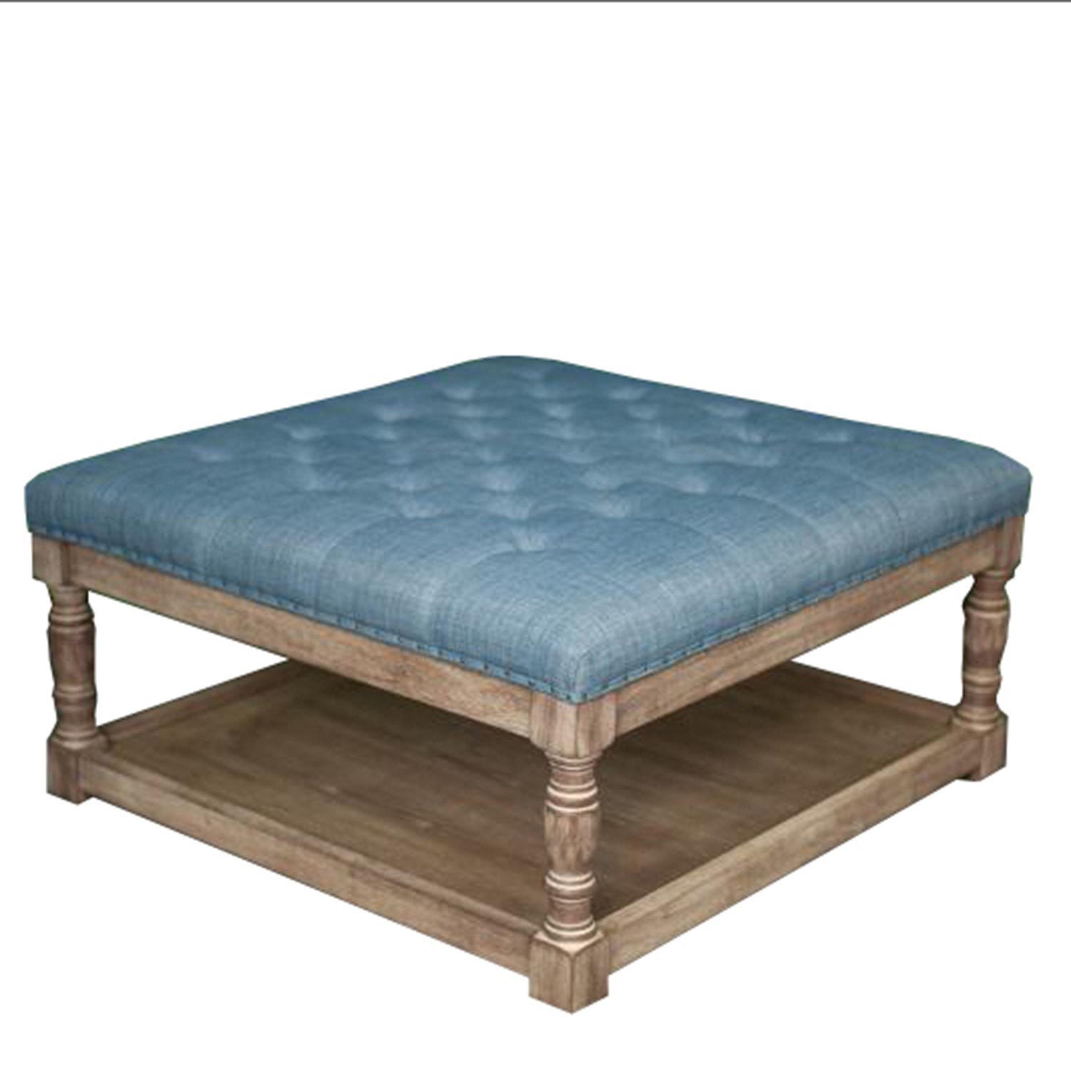 Warehouse of Tiffany Cairona Tufted Textile 34-inch Shelved Ottoman ...