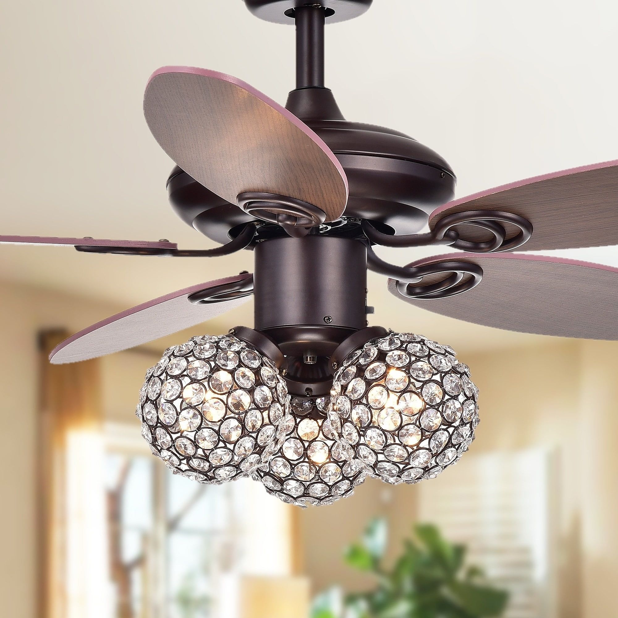 Warehouse of Tiffany Casimer 42'' Crystal Bronze Contemporary ...