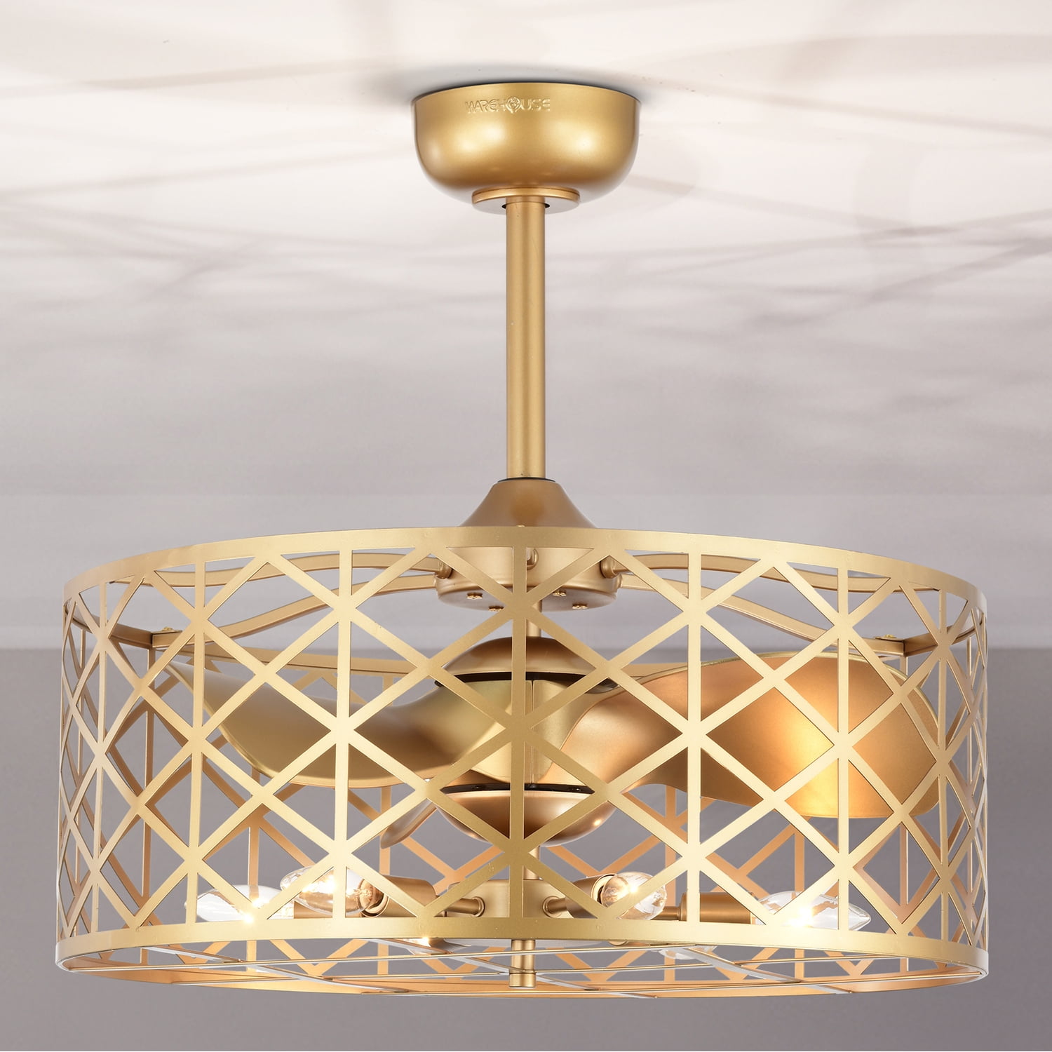 Warehouse of Tiffany Clemente 24-inch Matte Gold 6 Lights 3 Blades ...