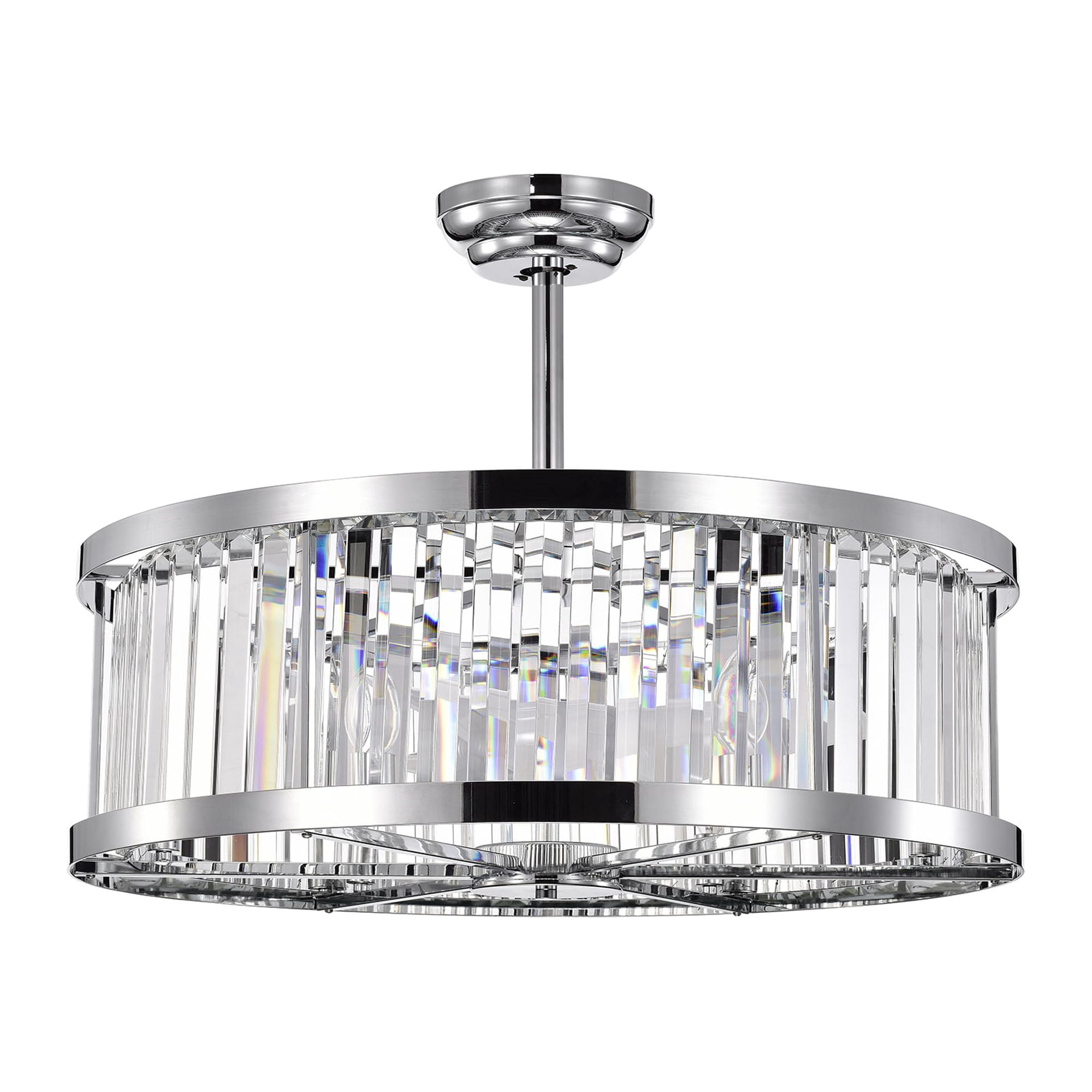 Warehouse of Tiffany Dario Chrome Ceiling Fan 30-Inch 6-Light Metal ...