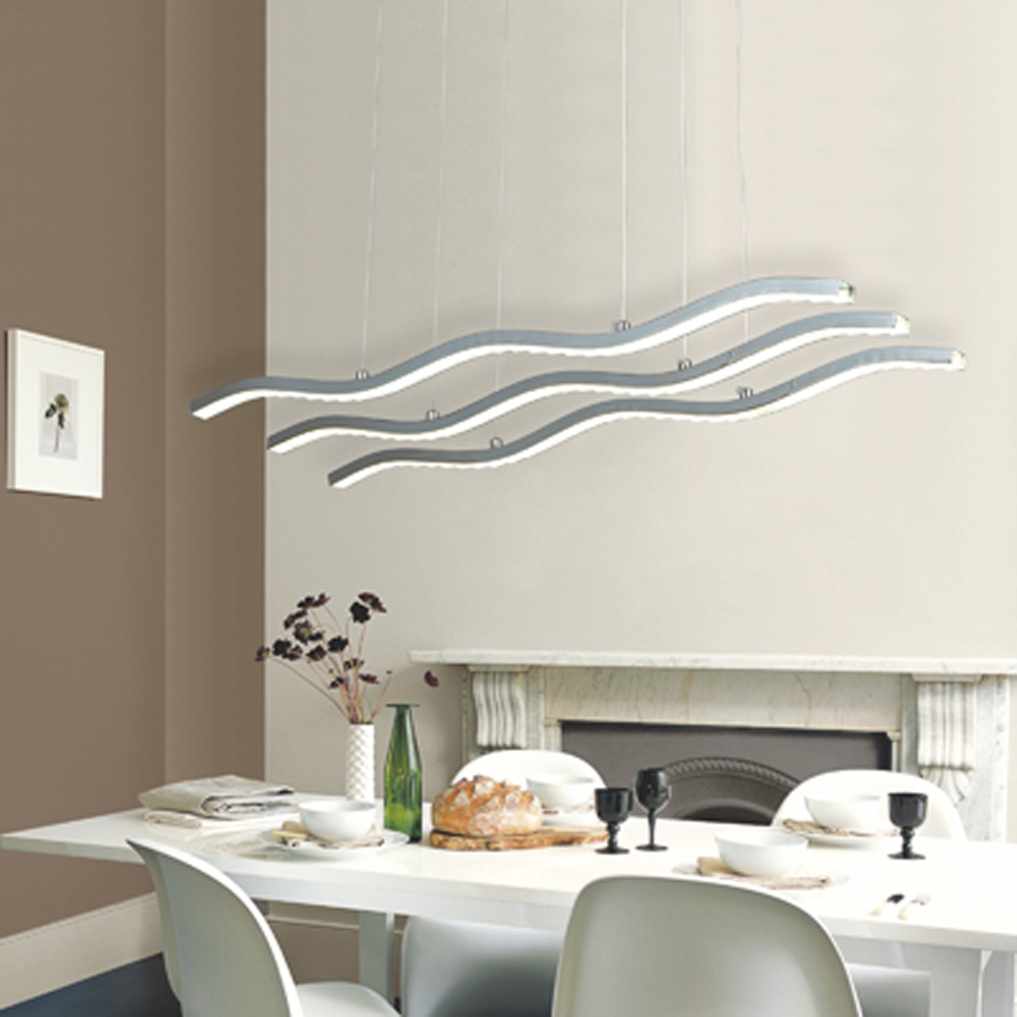 Warehouse of Tiffany Kedavra Grey 3-Light LED Pendant with Clear Shade ...