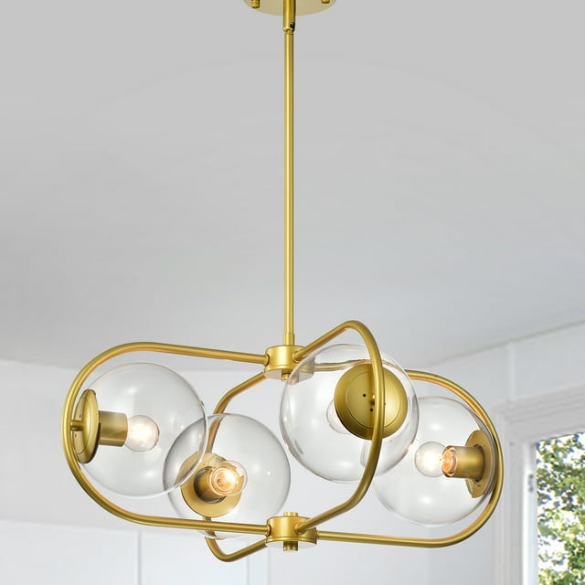 Warehouse of Tiffany Keeray 4-Light Matte Gold Metal Chandelier ...