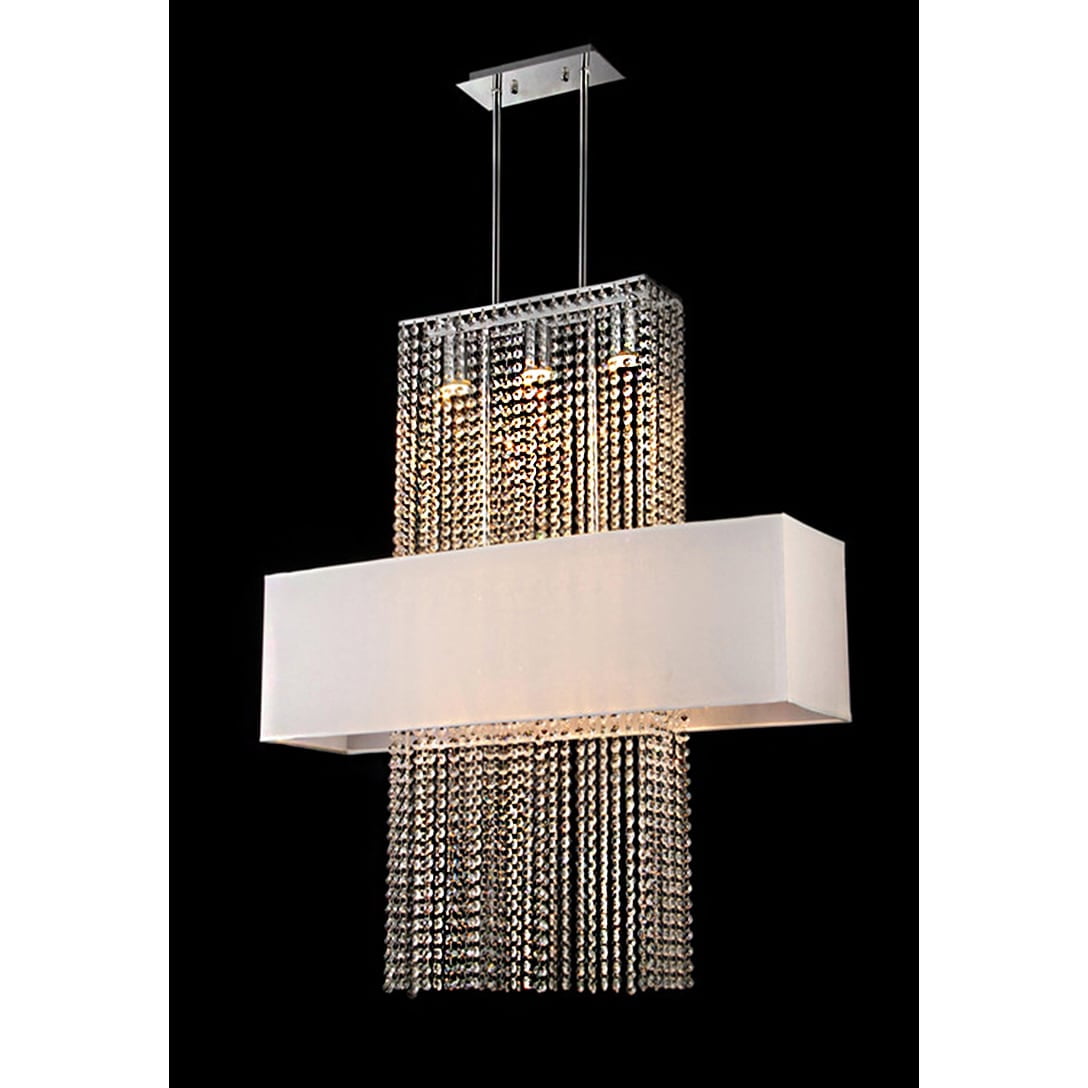 Warehouse of Tiffany Mikayla 3-Light White Fabric 38-inch Cross ...