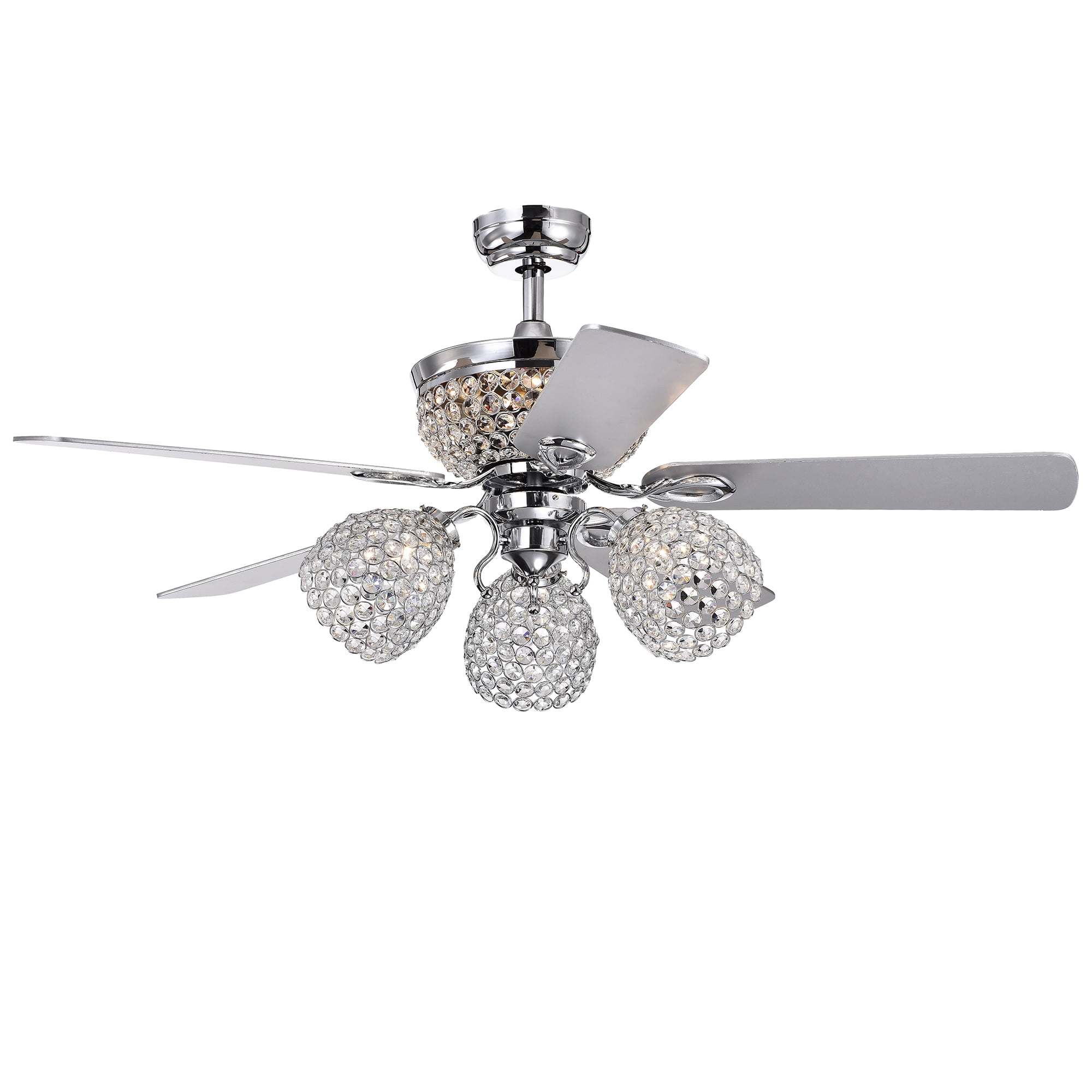 Warehouse of Tiffany Pamerine 52-Inch Chrome Lighted Ceiling Fan with ...