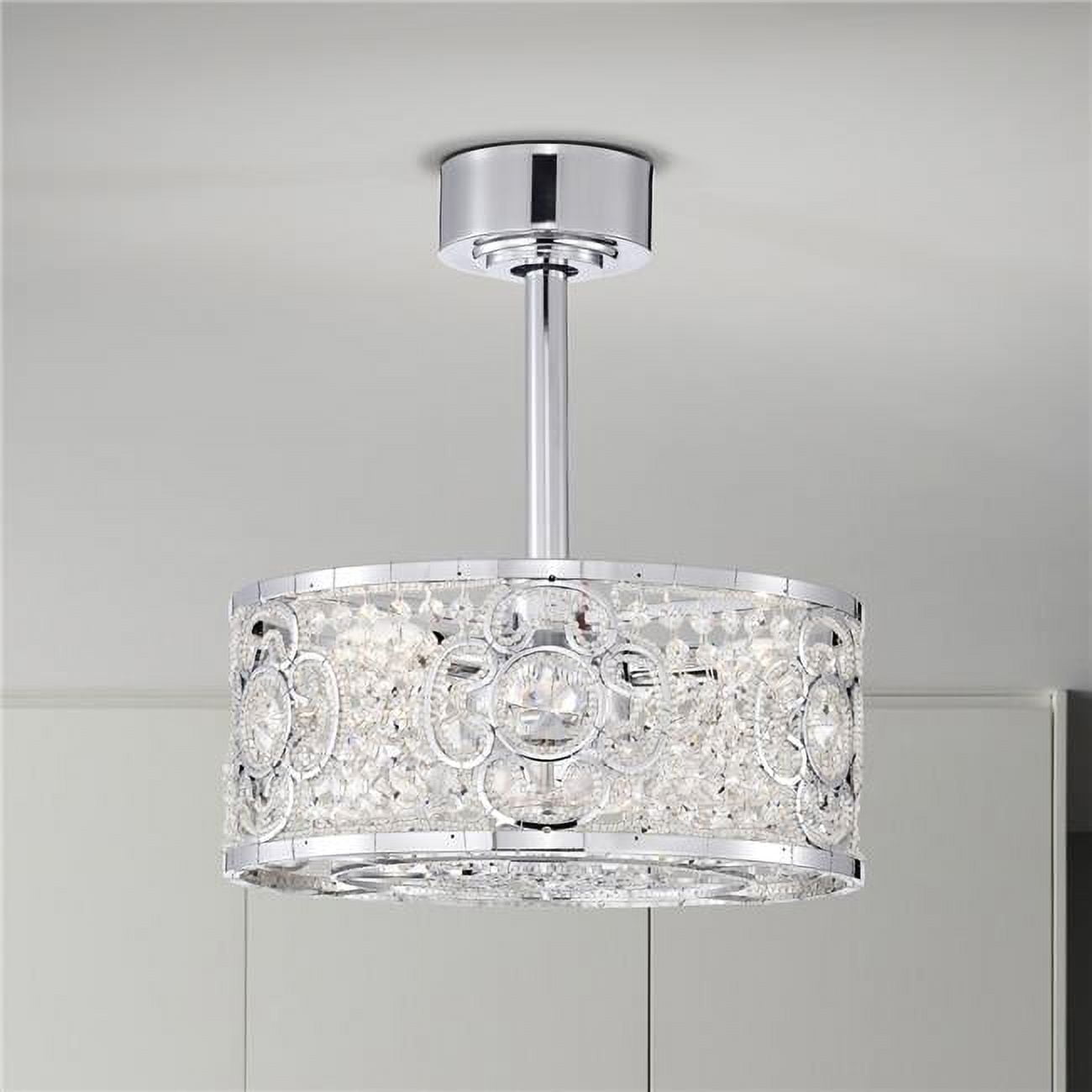 Ralph 15 in. 3-Light Indoor Chrome Finish Ceiling Fan with Light Kit ...